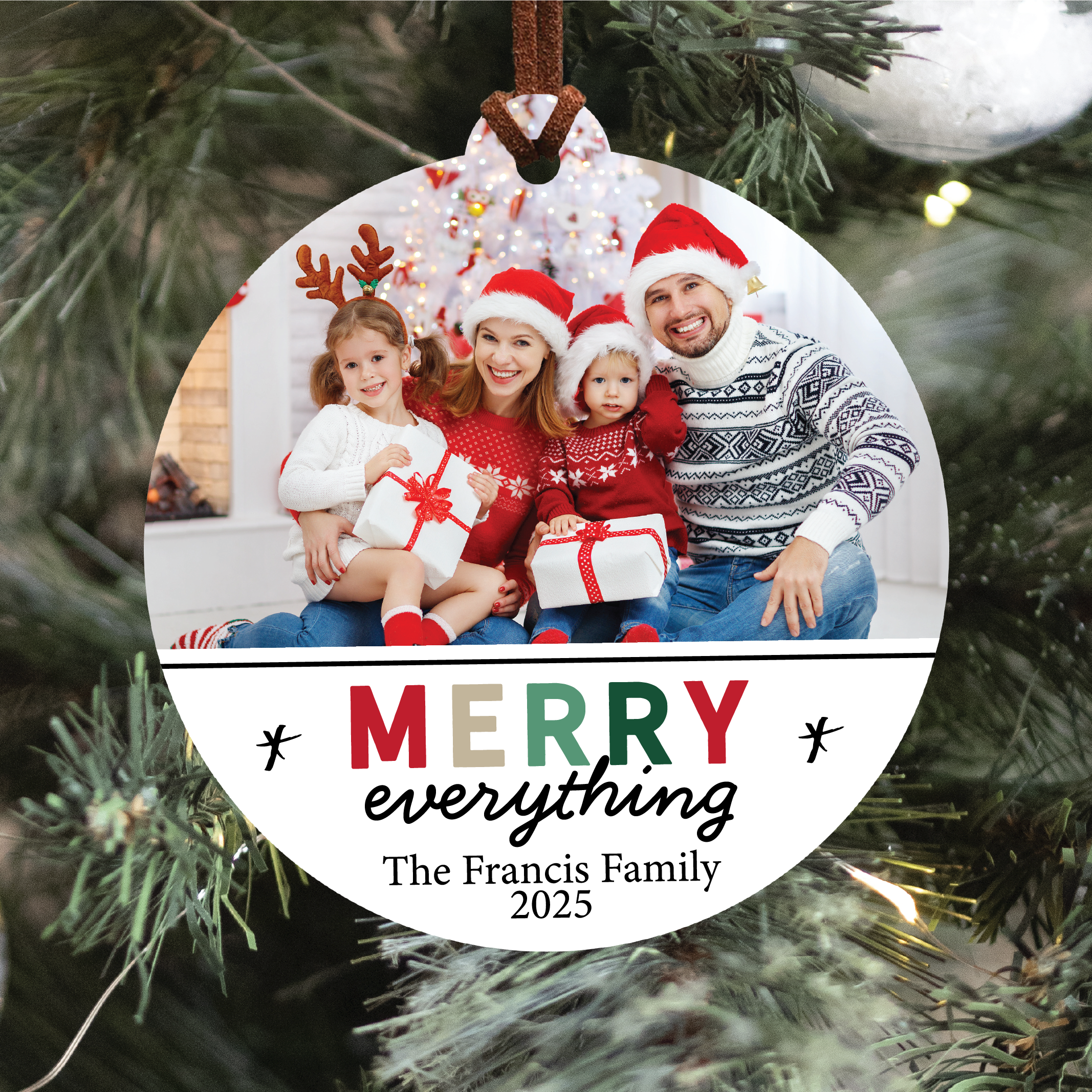 Merry Everything Family Photo Christmas Ornament – Knotty Design Co.