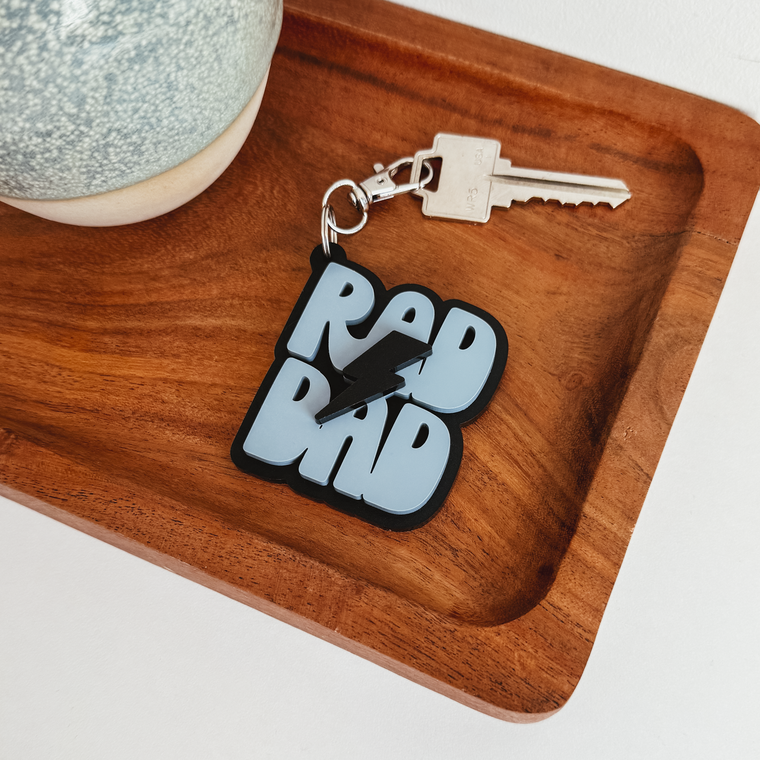 3D Acrylic Rad Dad Lightening Bolt Keychain – Knotty Design Co.