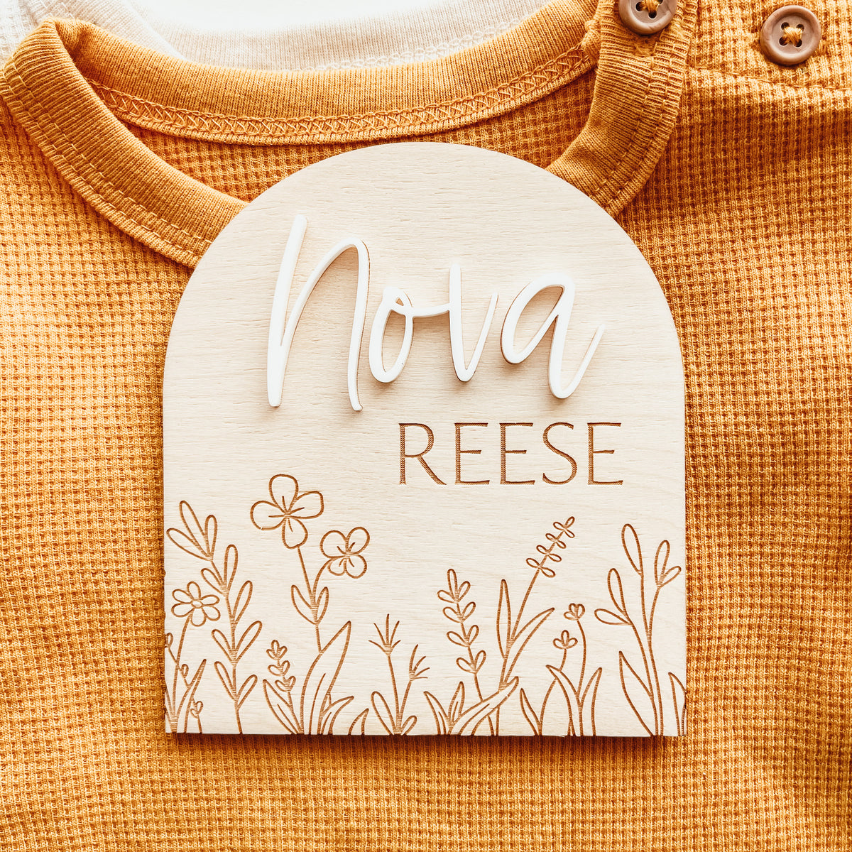 Baby Birth Announcement Sign - 3D Floral Arch – Knotty Design Co.